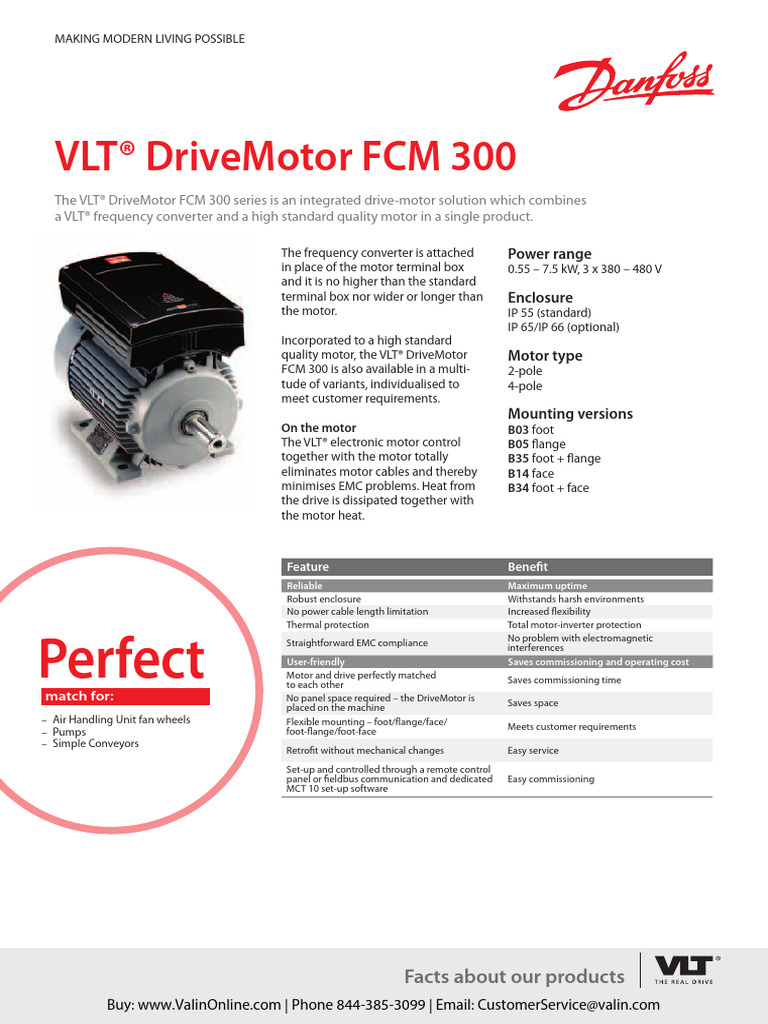 Danfoss FCM 300 Drive-Motor Overview | PDF | Electric Motor | Relay