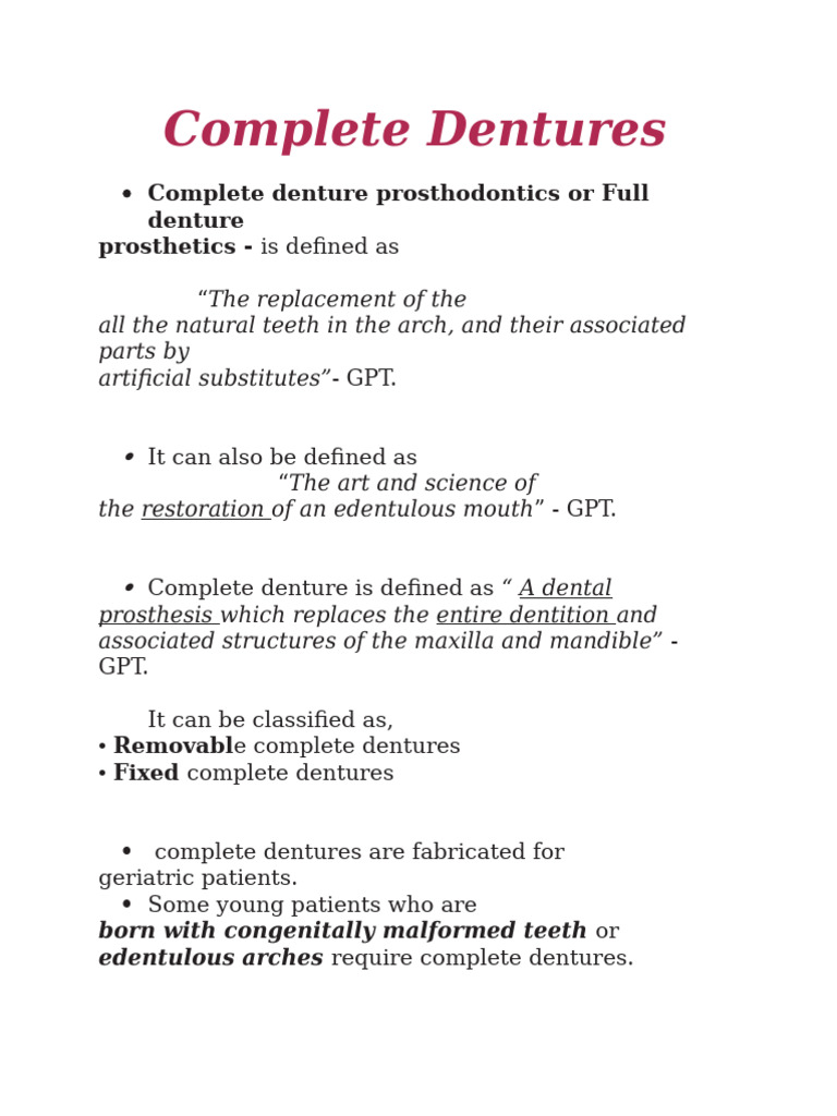 Notes Prostho | PDF