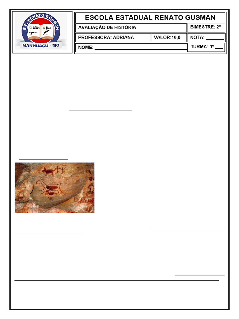 Prova - 1º Ano NEM - Hist - 2º Bim. - Pré-História - Gregos | PDF