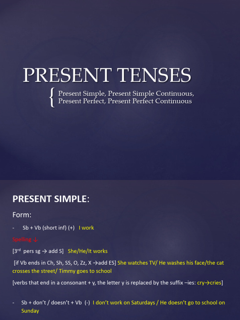 Present Tenses Grammar Guides - 130081 | PDF | Language Mechanics ...