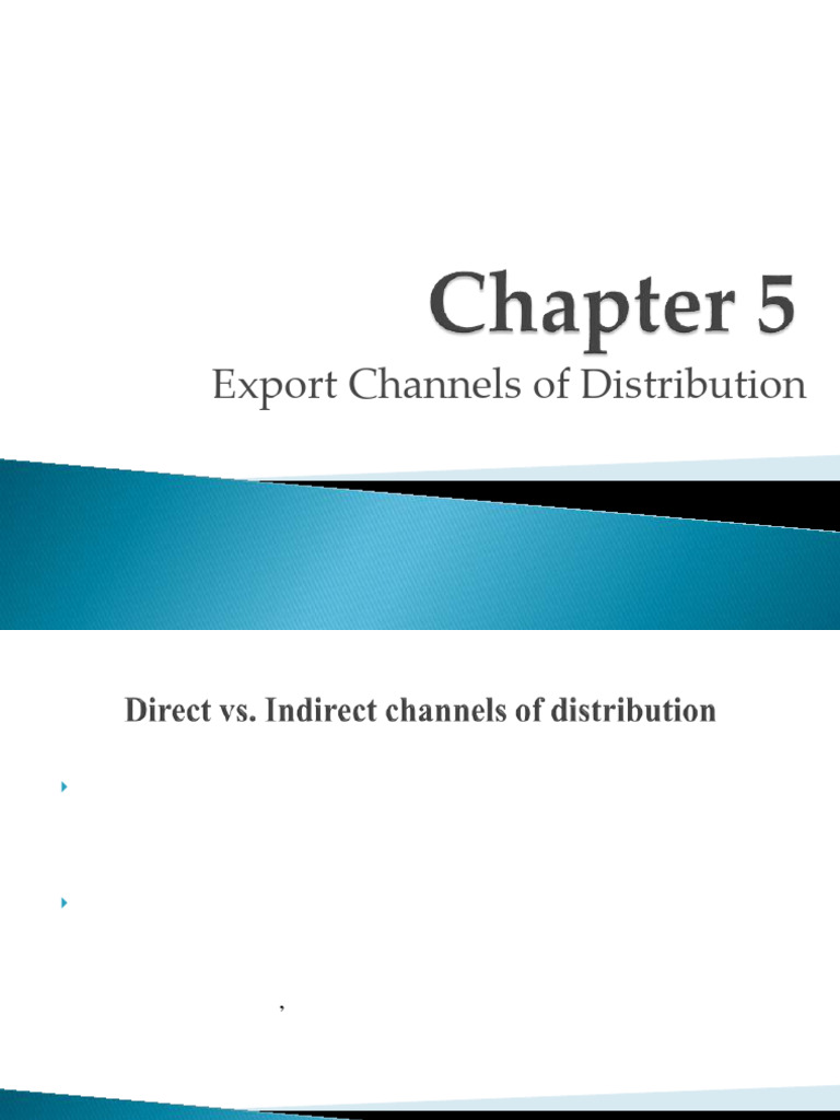 66d726eb1dd9a8168d268625 CHAP5 | PDF | Exports | Marketing