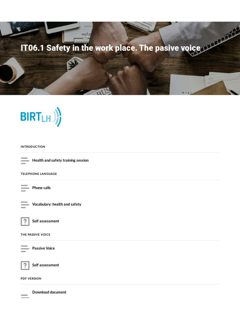 Health and Safety Training Guide | PDF | Verb | Grammar