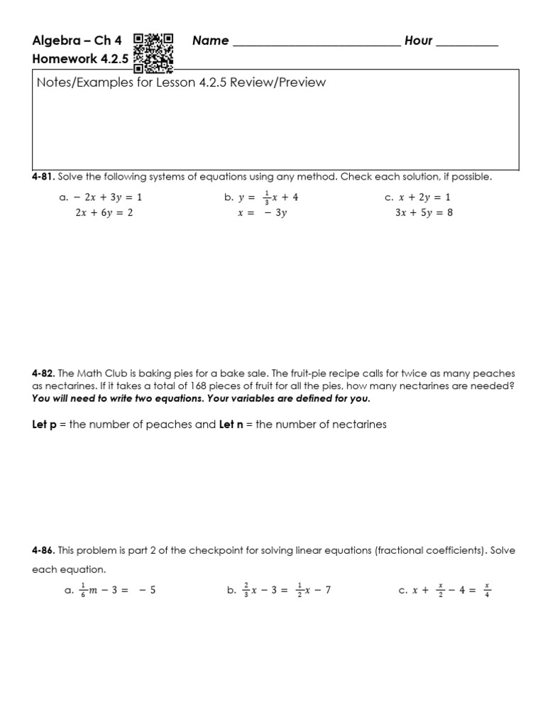 4.2.5 Algebra 1 Homework | PDF