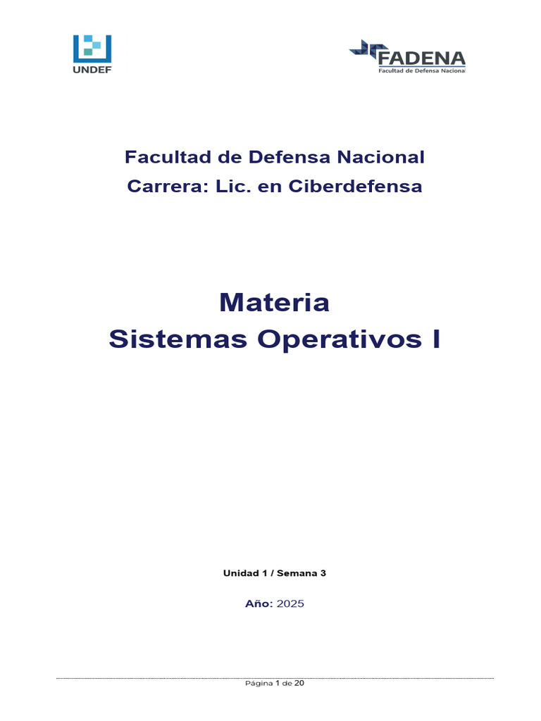 FADENA - SO Unidad 1 - Semana 3 - 2025 | PDF | Poco | Ascii