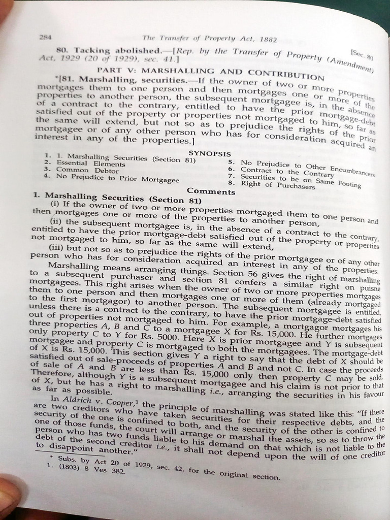 Doctrine of Marshalling and Contribution | PDF | Mortgage Law | Mortgages