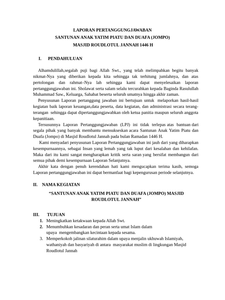Contoh LPJ | PDF