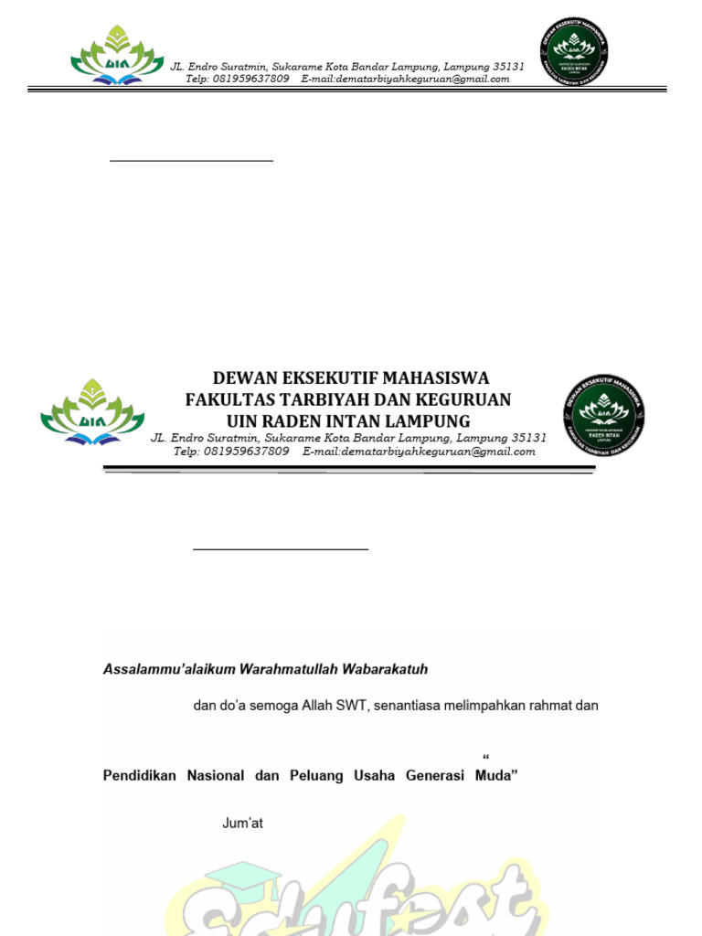 Surat Permohonan Delegasi - HMPS | PDF