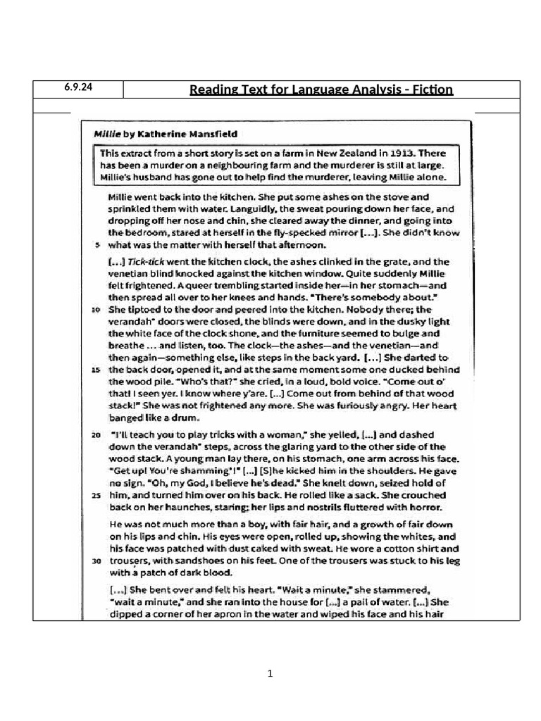 Language Analysis Practice Question - Aim 8/9 | PDF | Paragraph ...