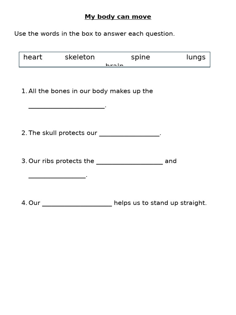 My Body Can Move Worksheet | PDF