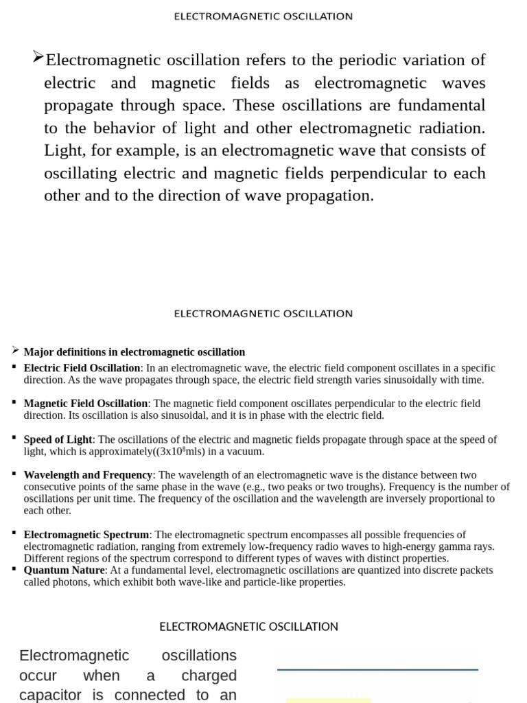 Phy 102 Electromagnetic Oscillation 2023 2024 | PDF | Capacitor | Electromagnetic Radiation