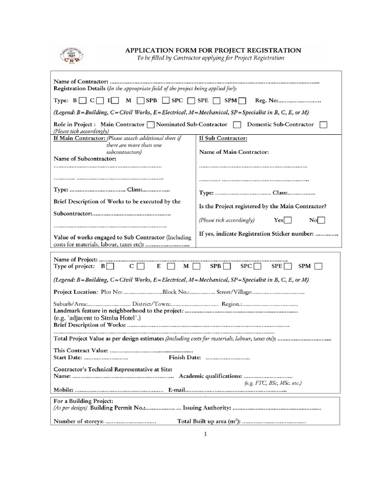 Project Registration Form | PDF