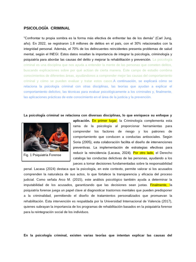Examen Final | PDF | Sicología | Perfil del delincuente