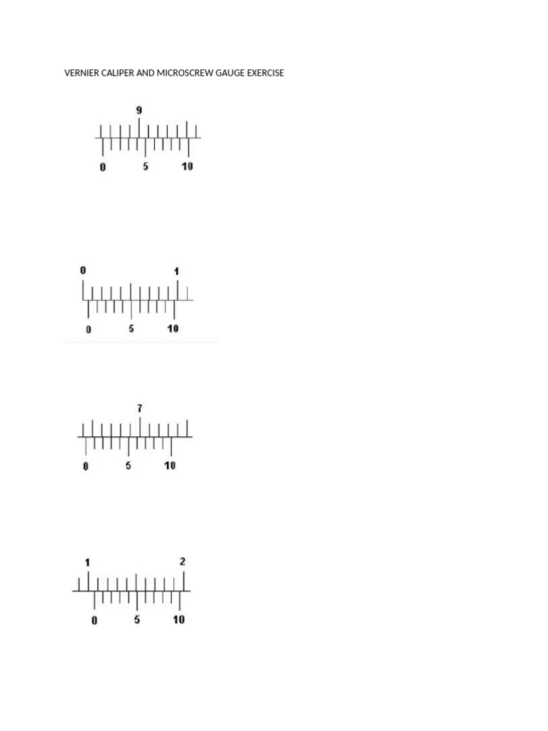 Vernier Caliper and Microscrew Gauge Exercise | PDF