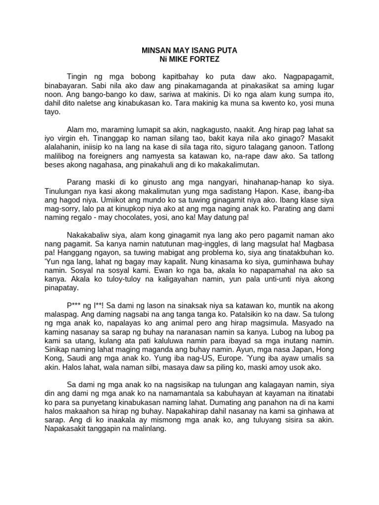Minsan May Isang Puta | PDF