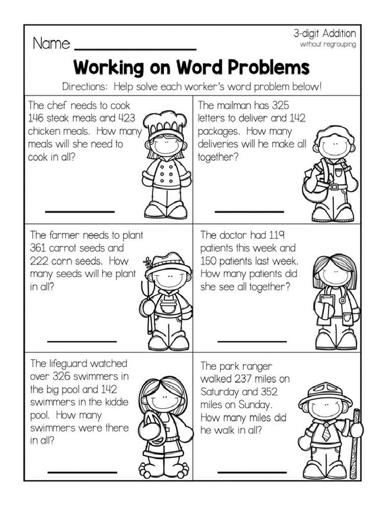 Addition Word Problem Worksheet | PDF