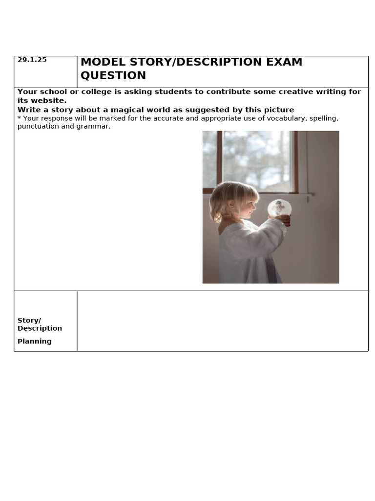 Creative Story Writing Assessment | PDF