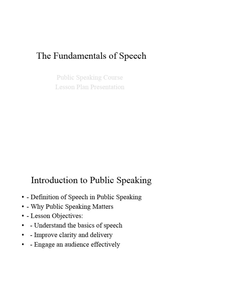 Public Speaking Fundamentals Course | PDF | Nonverbal Communication ...