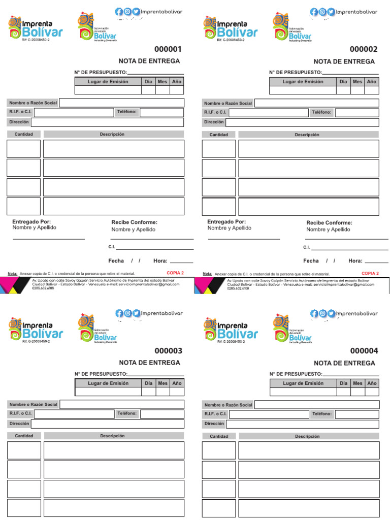 Formato de Nota de Entrega Estándar | PDF