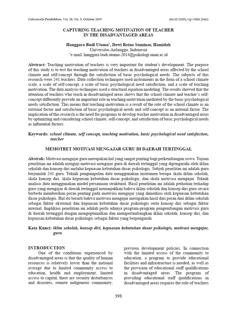 Capturing Teaching Motivation of Teacher | PDF | Motivation | Motivational