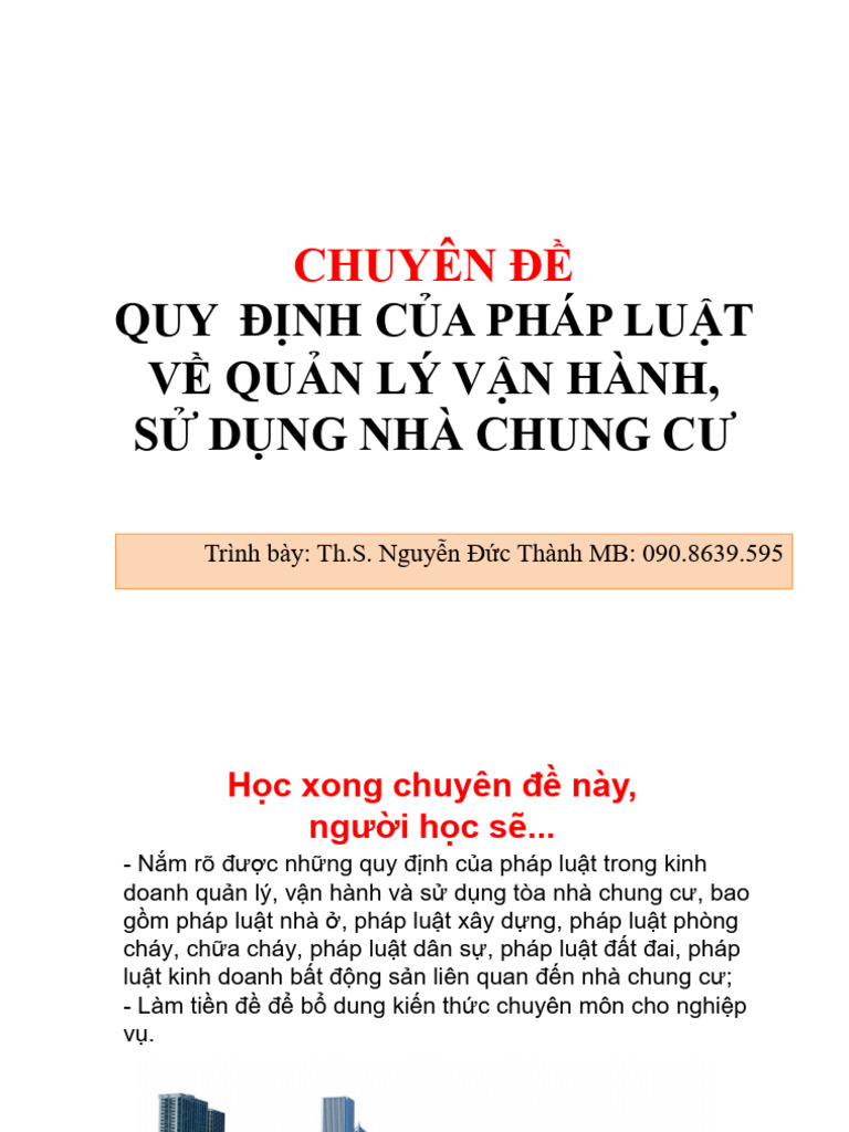 Buoi 2 - 01-PhapLy-VanHanhQuanLyNhaCHungCu | PDF