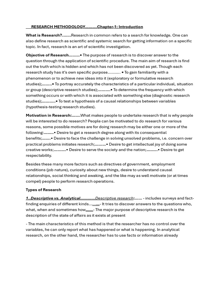 Research Methodology Overview and Types | PDF | Methodology | Hypothesis