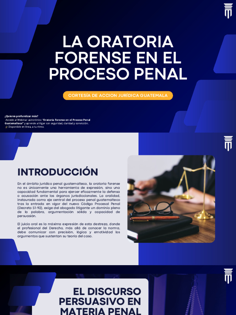 La Oratoria Forense en El Proceso Penal Guatemalteco L Acción Jurídica Guatemala | PDF | Hablar ...