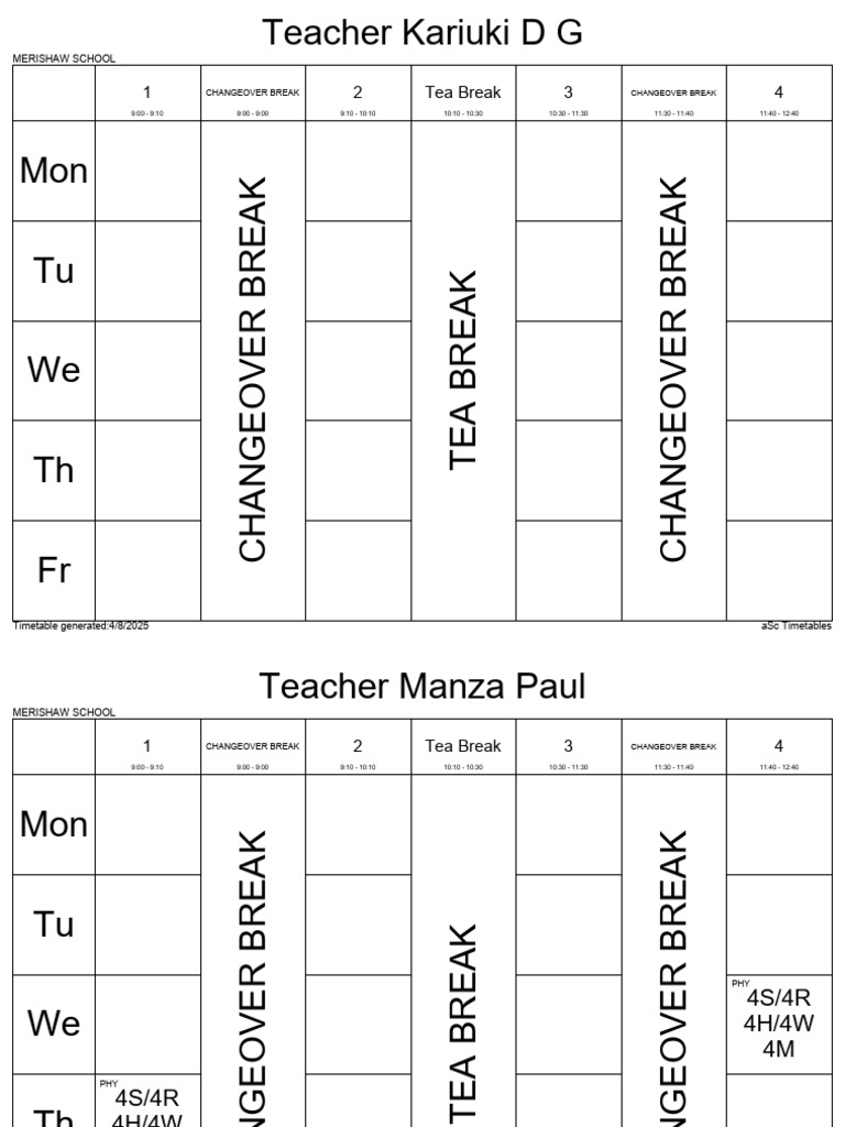 Form Four April Holiday Program | PDF