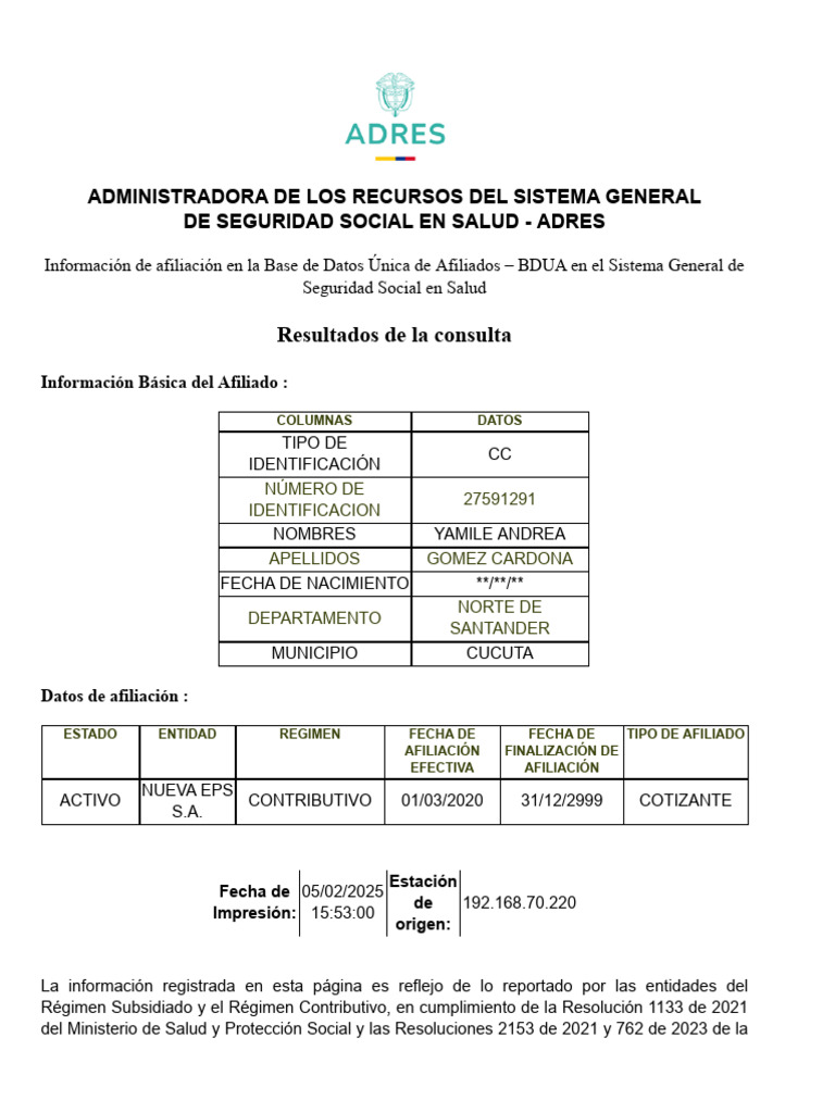 Adres Andrea Gómez | PDF