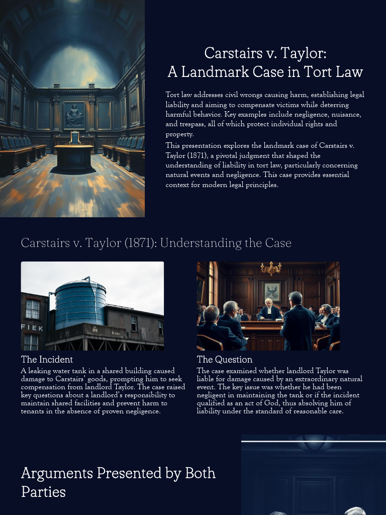 Carstairs v. Taylor Case Overview | PDF | Negligence | Tort