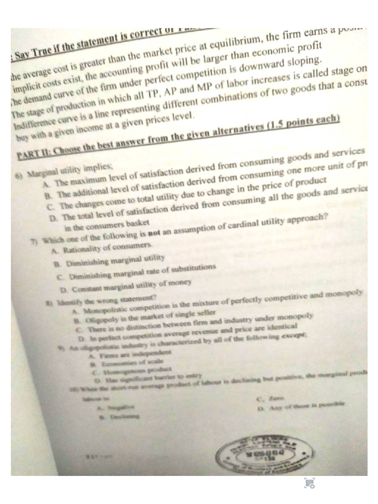 Economics Final Exam HU | PDF