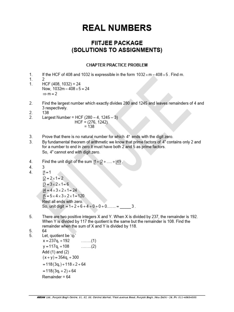 REAL NUMBERS_ALL SOLUTIONS_MNM | PDF | Factorization | Numbers