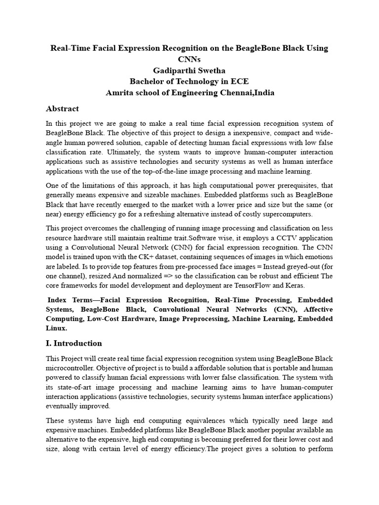 Real-Time Facial Expression Recognition System | PDF | Deep Learning ...