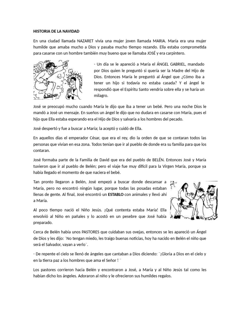 HISTORIA DE LA NAVIDAD, Cuento para Niños | PDF | María, madre de Jesús ...