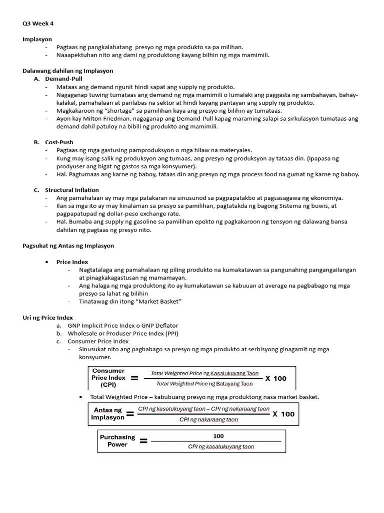 Q3 Week 4 - Implasyon | PDF