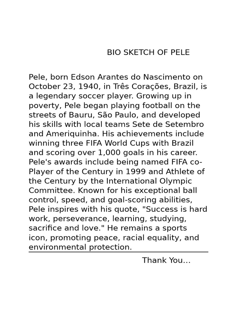Pele: A Legendary Soccer Biography | PDF