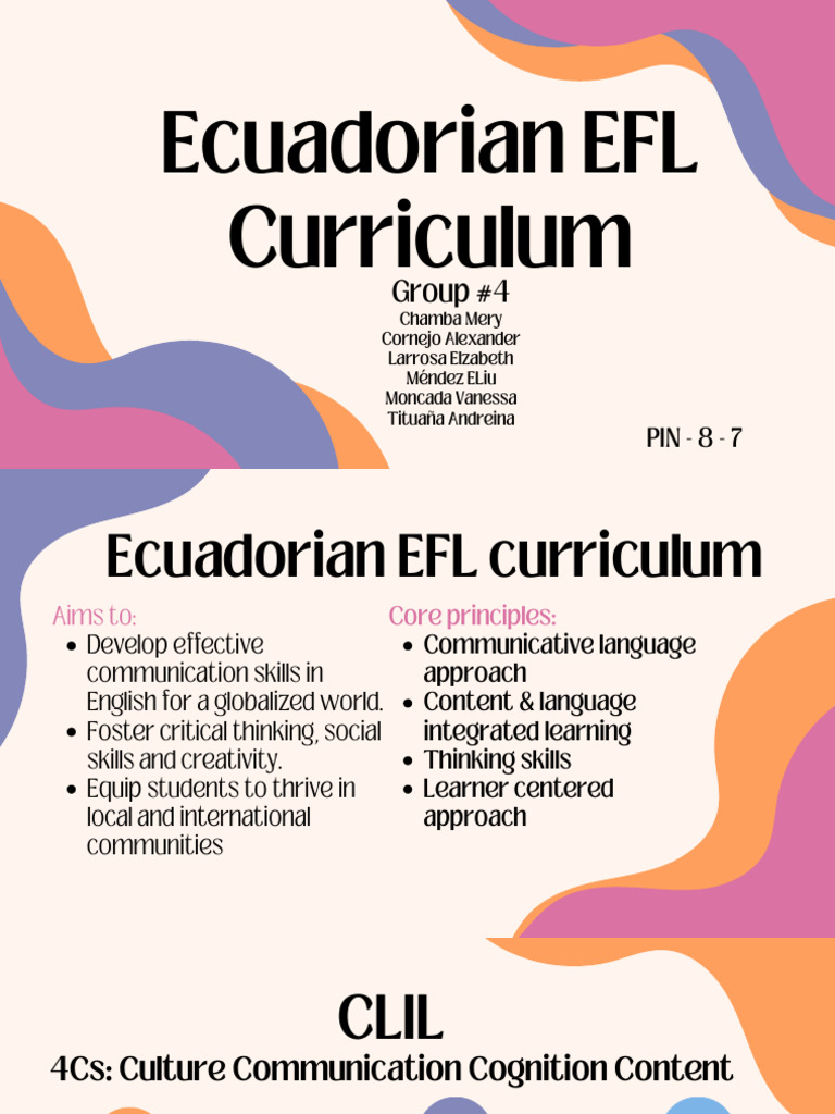 Group 4 Ecuadorian Efl Curriculum | PDF | Learning | Critical Thinking