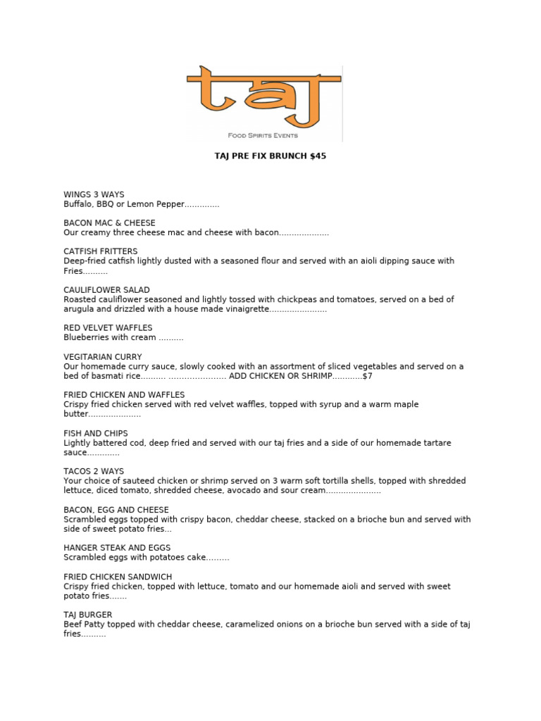 Taj All Day Brunch 2021 | PDF