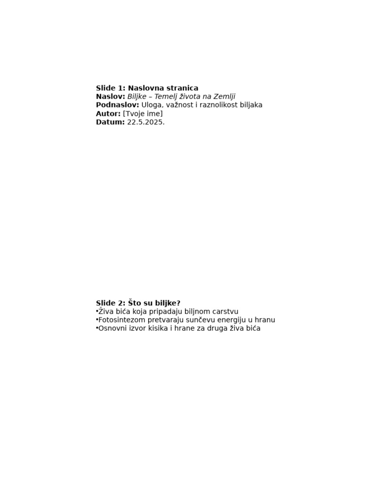 Biljke | PDF