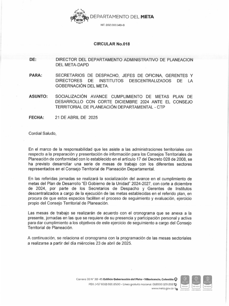 Circular No.018 - 2025 | PDF