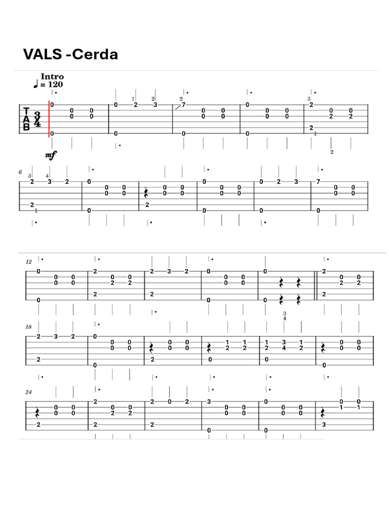 Vals - Cerda TAB | PDF