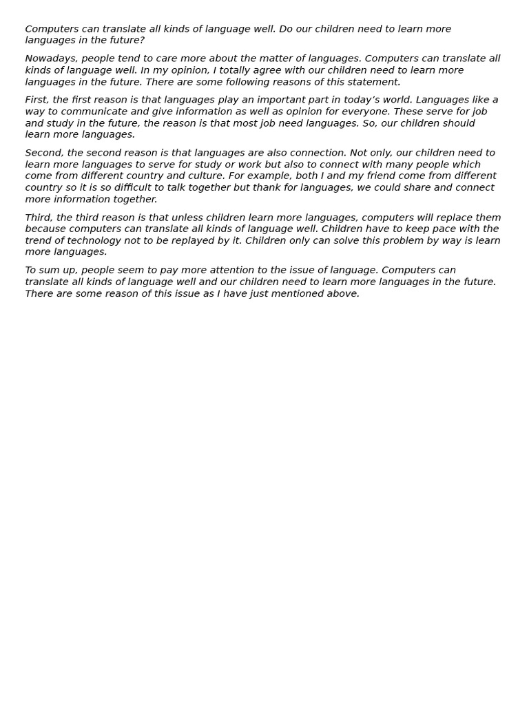 Computers Can Translate All Kinds of Language Well. Do Our Children ...