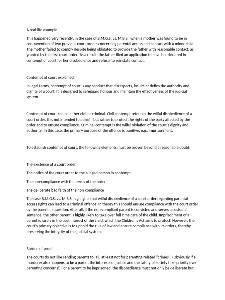 Contempt Example | PDF | Contempt Of Court | Justice