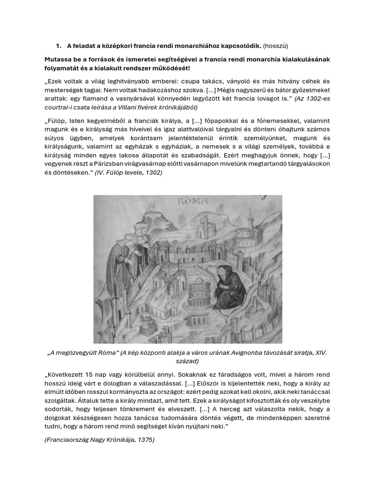 Középkori Emelt Esszék - Egyetemes És Magyar | PDF