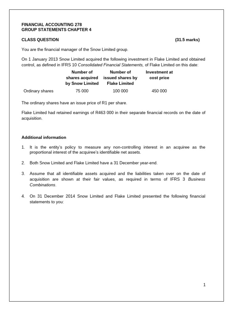 2 - Class Question - Chapter 4 | PDF | Equity (Finance) | Retained Earnings