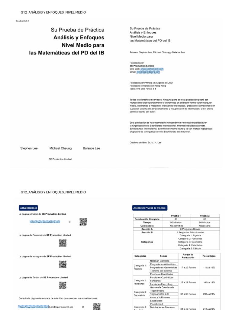 Exercises IB Math AA SL | PDF