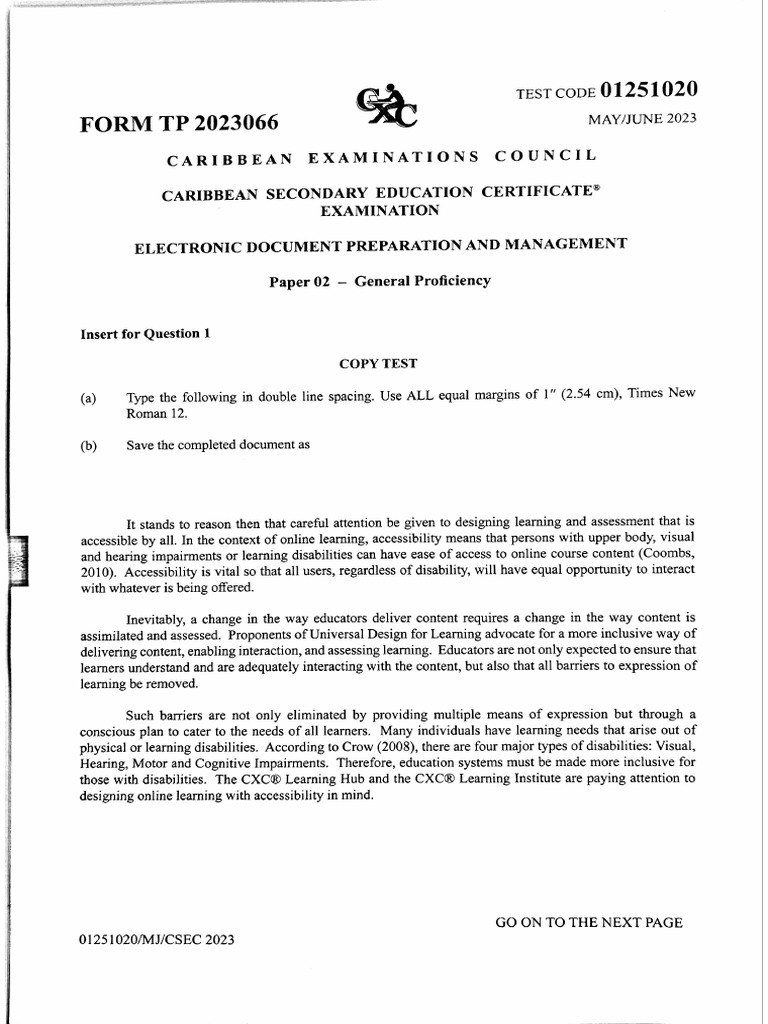 2023 Csec Edpm P2 - 240429 - 145339 | PDF