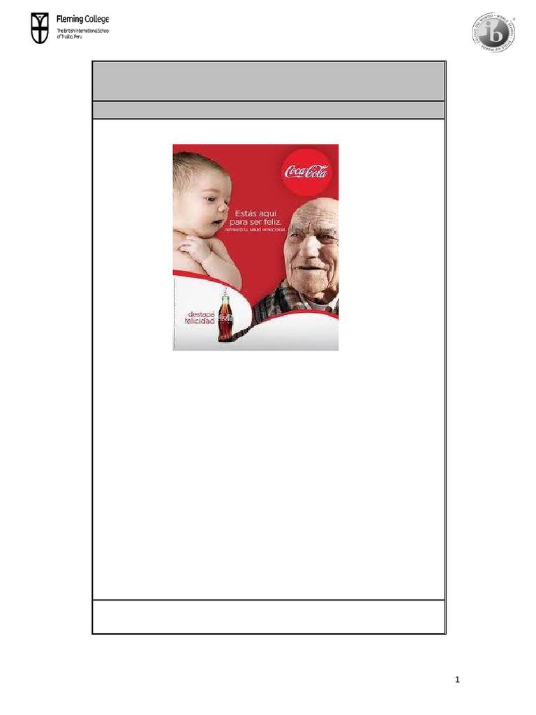 Ficha de Análisis Publicidad Ejemplo | PDF | Las emociones | Coca Cola