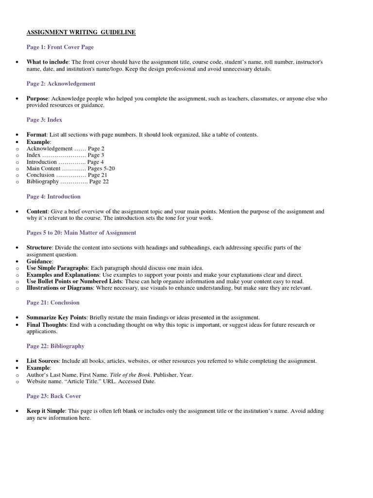 Assignment Writing Guideline | PDF