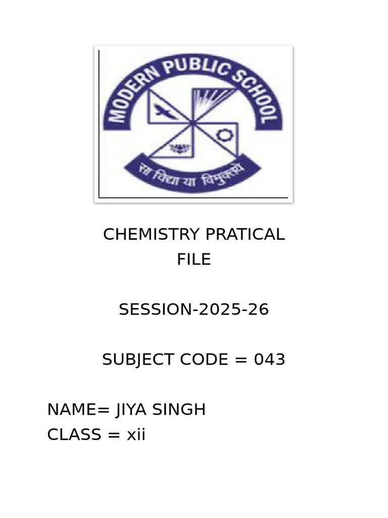Chemistry Pratical | PDF