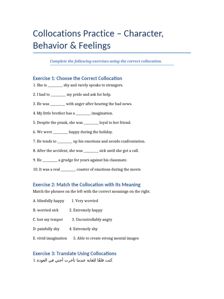 Collocations_Exercises_Complete (1) | PDF